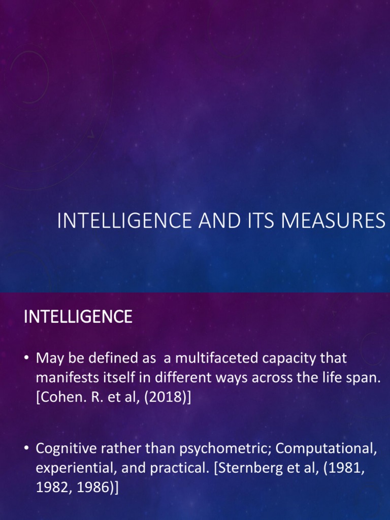 Intelligence and Its Measures 2 | PDF | Intelligence Quotient ...