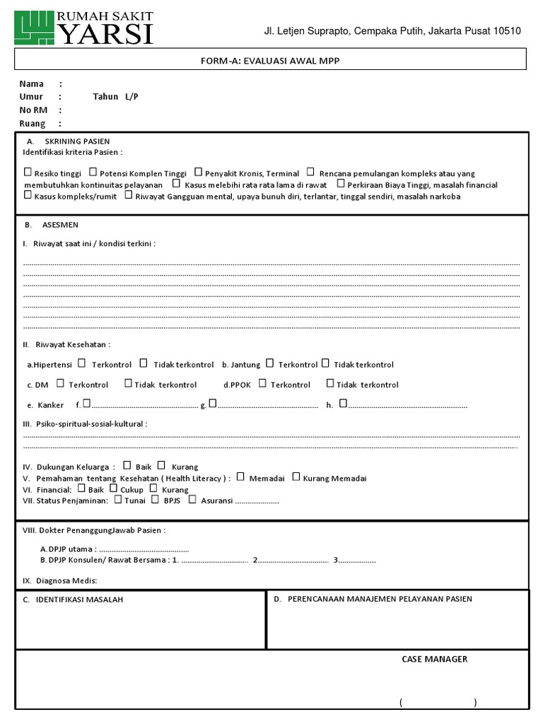 FORM A MPP/case Manager | PDF