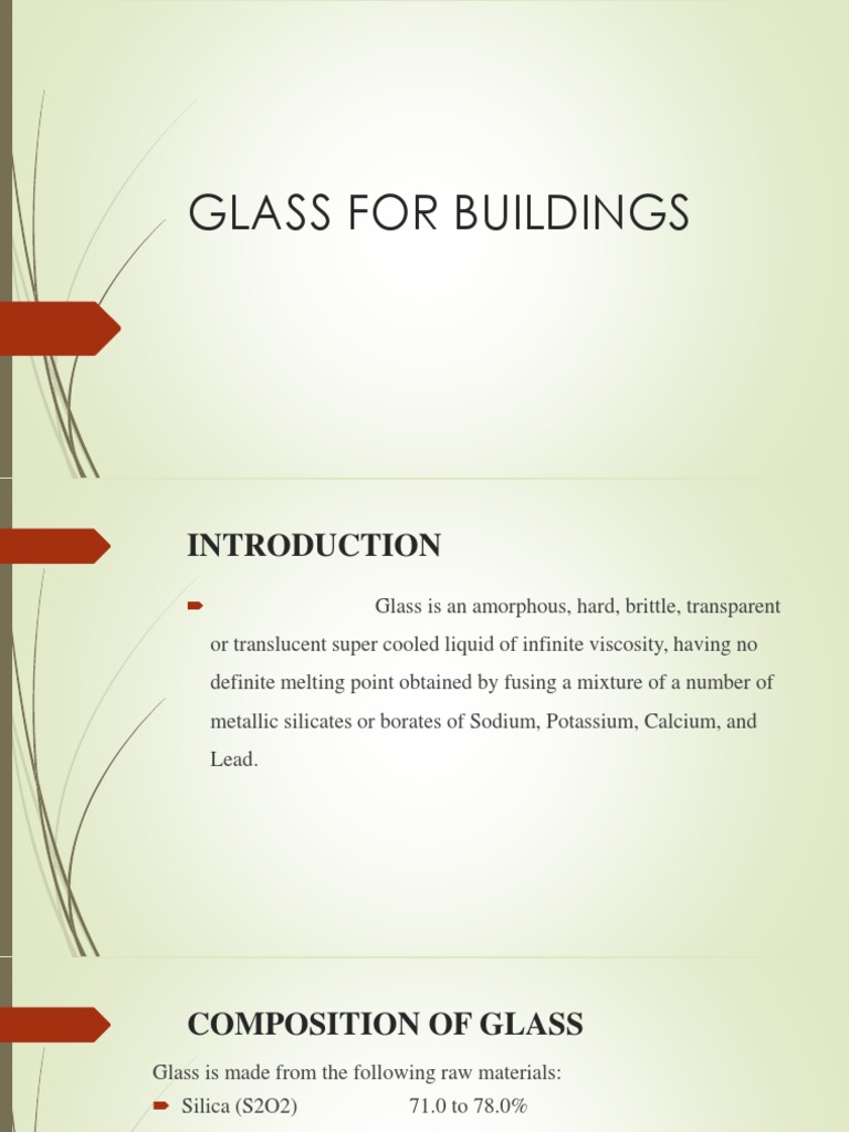 Glass For Buildings | PDF | Glasses | Glass Applications