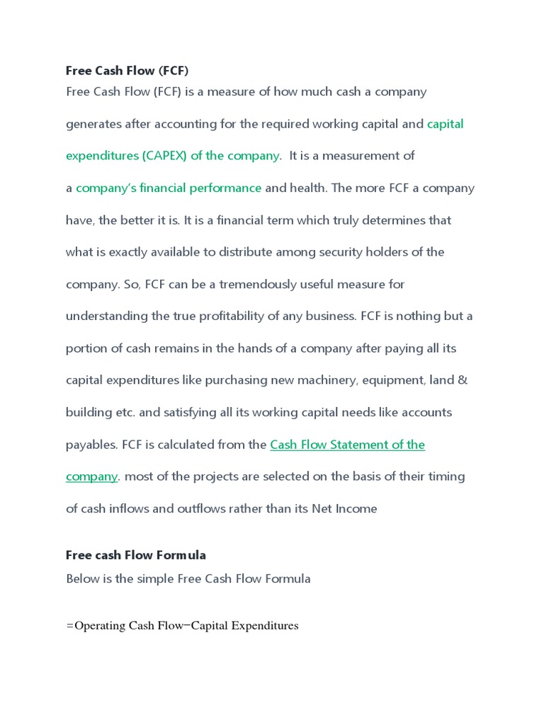 Understanding Free Cash Flow: A Comprehensive Guide to Free Cash Flow ...