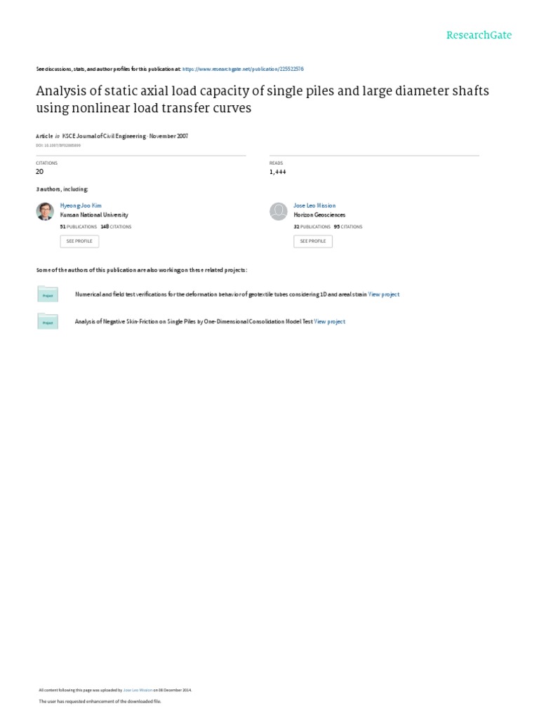 Analysis of Static Axial Load Capacity of Single P | PDF | Deep ...