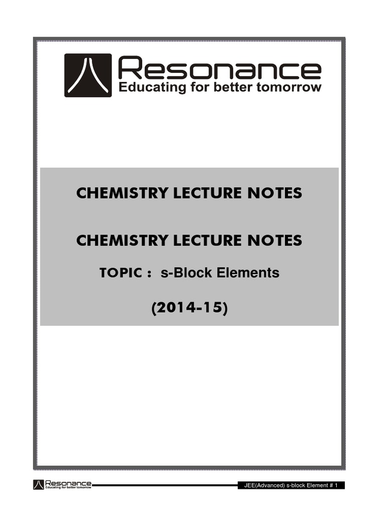 S - Block Elements | PDF | Ionic Bonding | Sodium