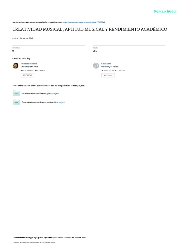 Creatividad Musical | PDF | Creatividad | Inteligencia