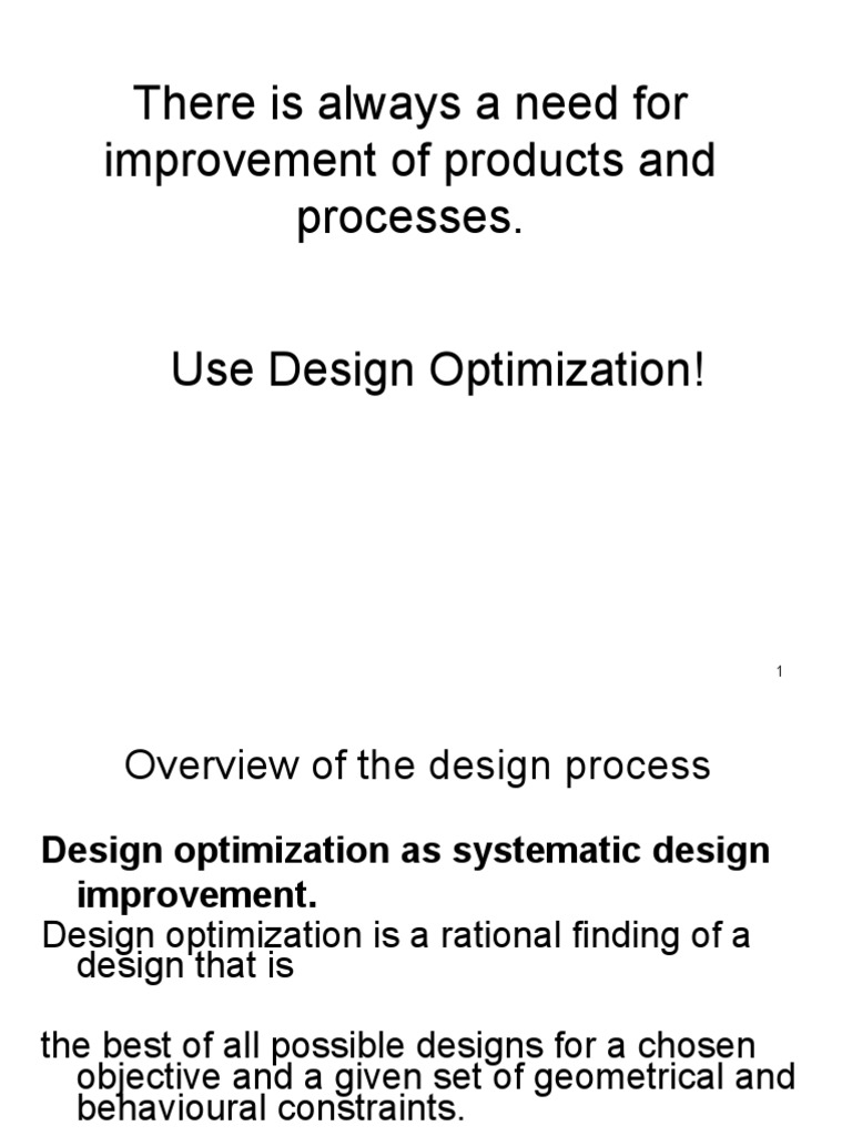 Design Optimization Techniques Explained | PDF | Mathematical ...