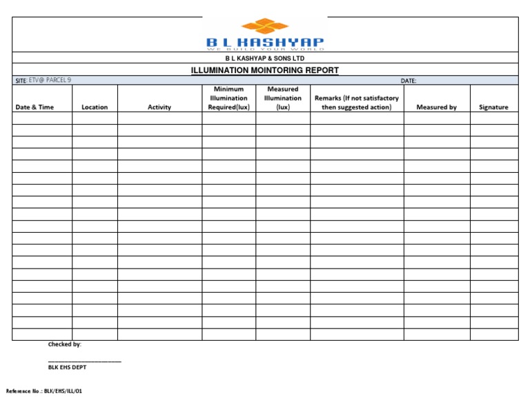 Illumination Monitoring Report | PDF