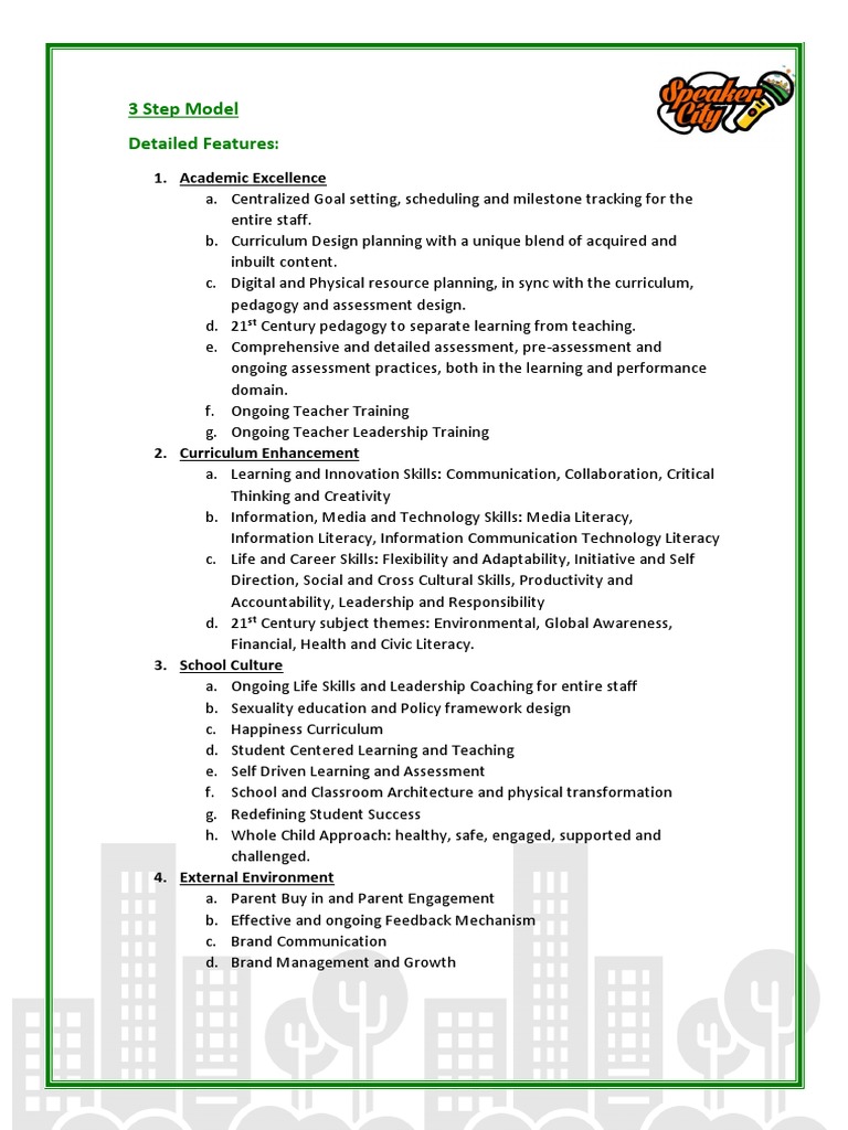 3 Step Model Detailed Features:: 1. Academic Excellence | PDF | Career ...