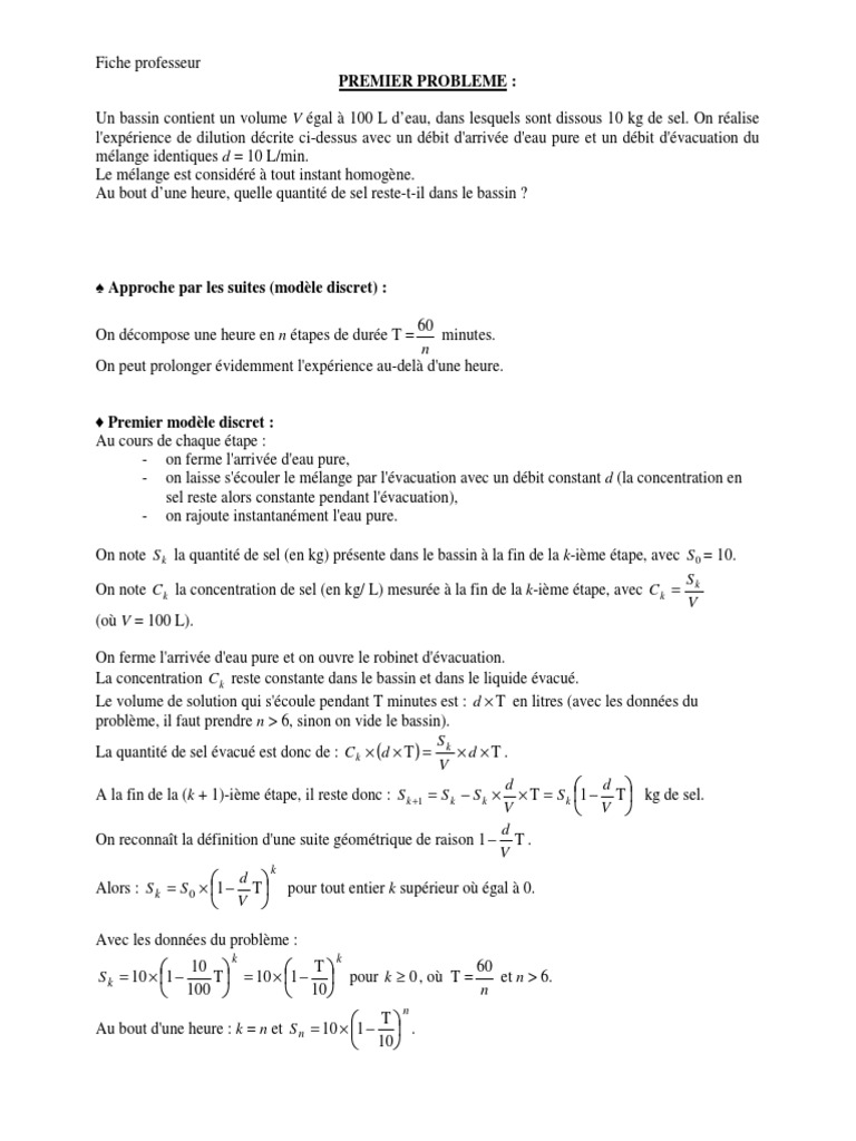 Dilution Professeur | PDF | Chlorure de potassium | Fonction ...