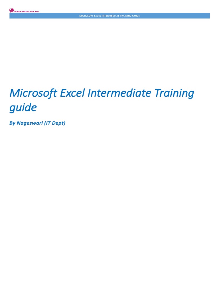 Excel Intermediate Training Guide | PDF | Spreadsheet | Microsoft Excel