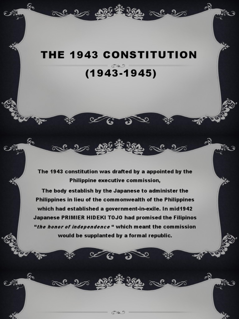 The 1943 Constitution (1943-1945) | PDF | Constitutional Law | Government