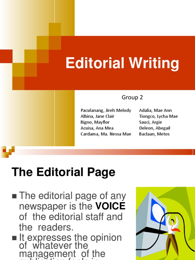 Editorial Writing: Exploring Issues Using The Process Writing Approach ...