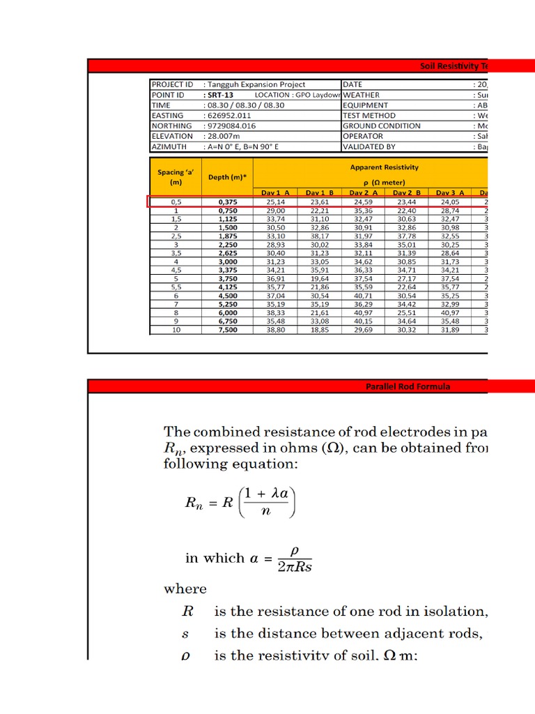 Example Earth Resistance Calculation | Download Free PDF | Electrical ...