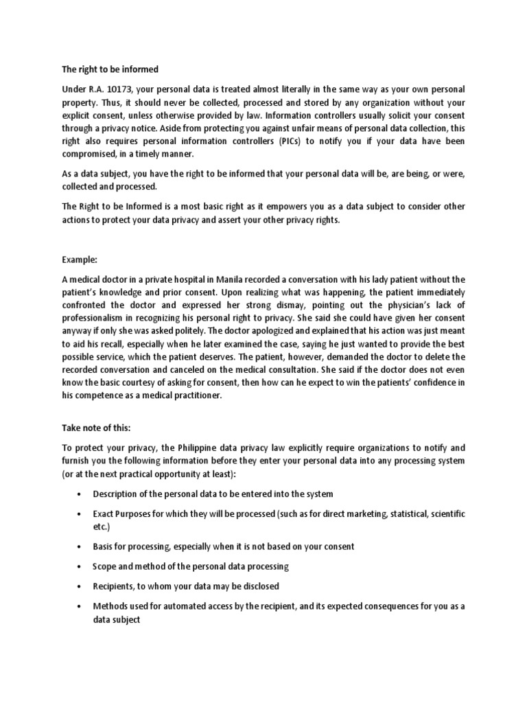 Data Privacy Act | PDF | Facebook | Consent