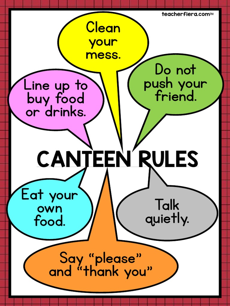 Canteen Rules Poster PDF | PDF | Cooking, Food & Wine