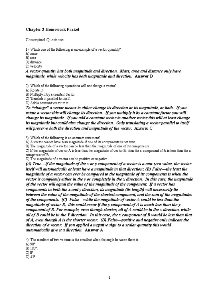 Analyzing Projectile Motion: A Conceptual Homework Packet on Vectors, Forces, and Kinematics ...