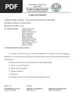 Narrative Report in Math | PDF | Teachers | Teaching Mathematics