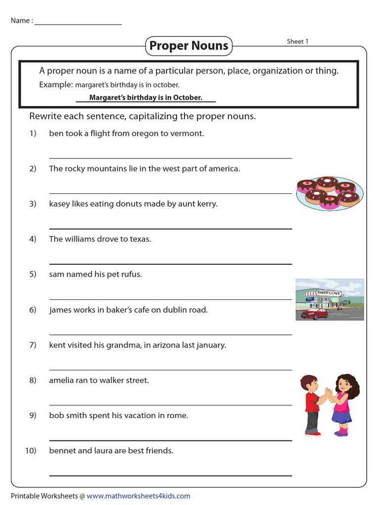 Rewrite Each Sentence, Capitalizing The Proper Nouns | PDF | Onomastics ...