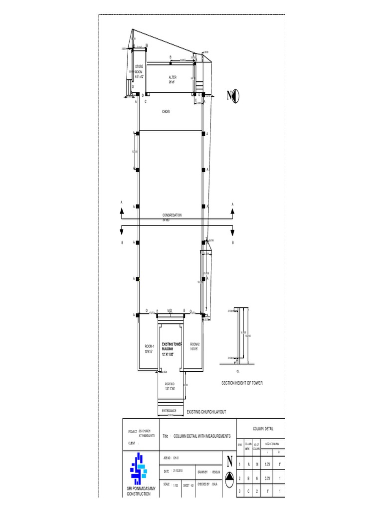 Section Height of Tower: Portico | PDF | Architectural Design ...