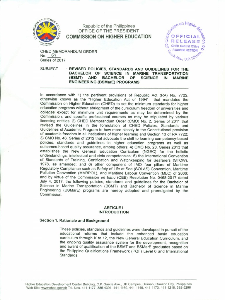 CMO 67 S. 2017 PDF | PDF