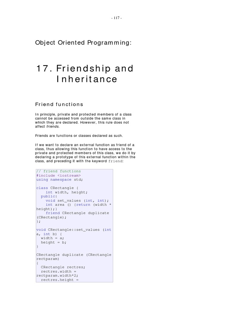 17 Friendship And Inheritance Pdf Inheritance Object Oriented Programming Constructor 8497