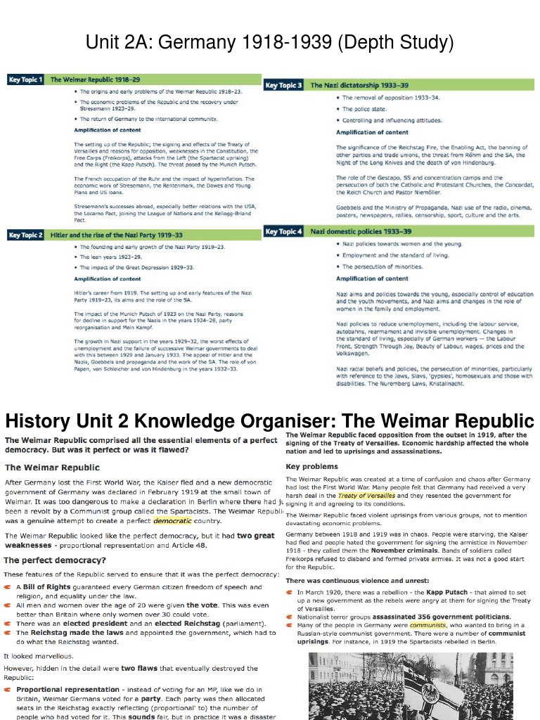 Germany Depth Study IGCSE | PDF