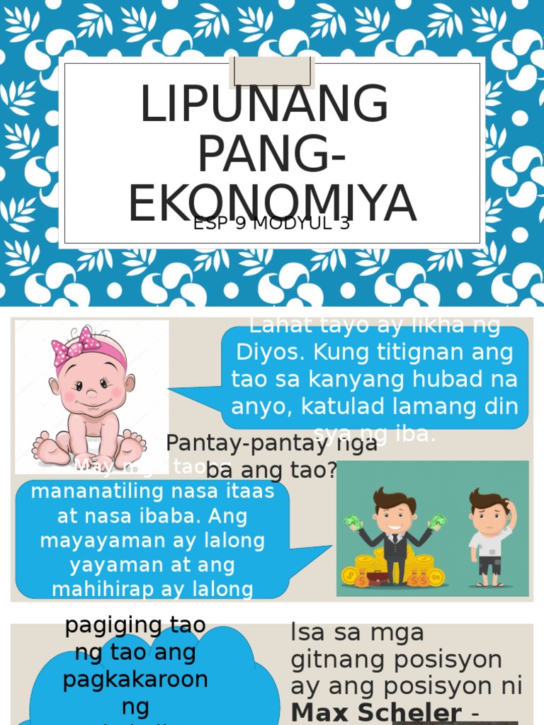 ESP 9 Modyul 3 Lipunang Pang-Ekonomiya_Lesson