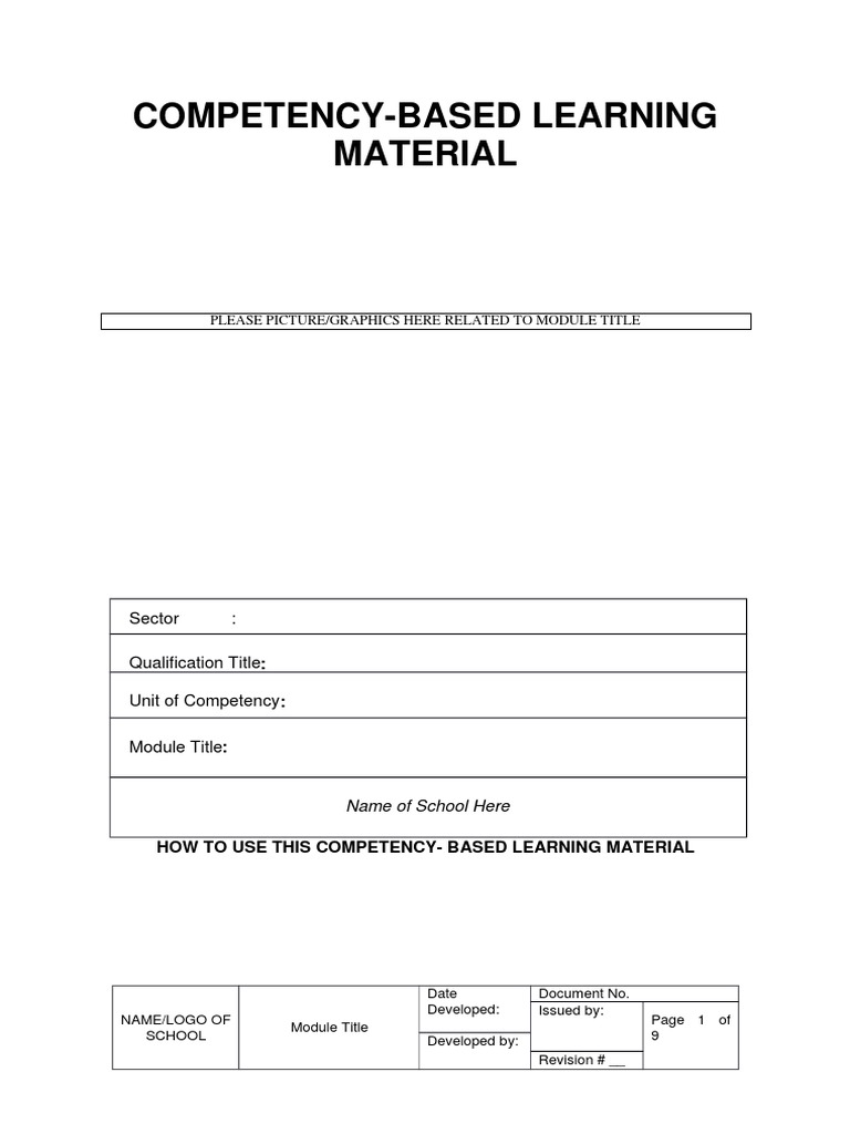 CBLM Format Template Word | PDF | Educational Assessment | Curriculum