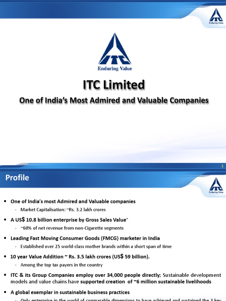 ITC Corporate Presentation | PDF | Cigarette | Agriculture