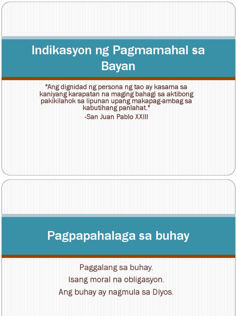 Indikasyon NG Pagmamahal Sa Bayan | PDF