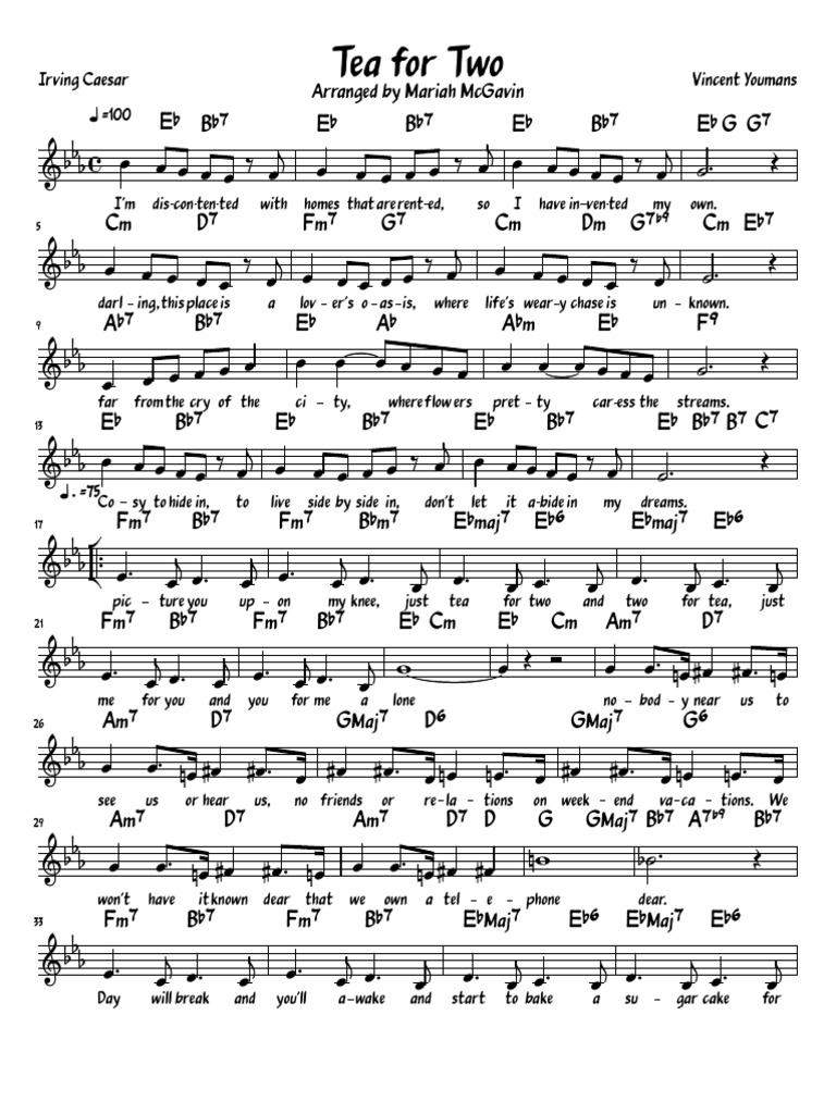 Tea For Two | PDF | American Songs | American Music Articles Needing ...