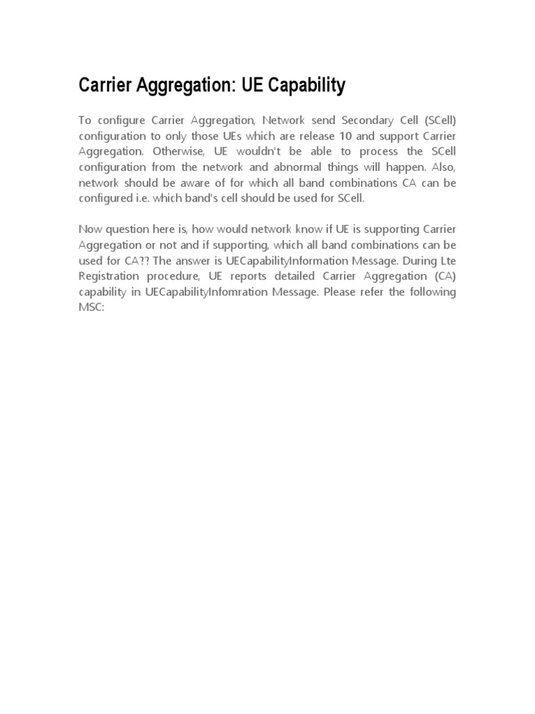 3 - Carrier Aggregation UE Capability | PDF