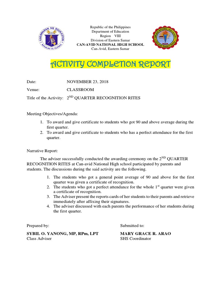 Sample Acr 2nd Quarter | PDF