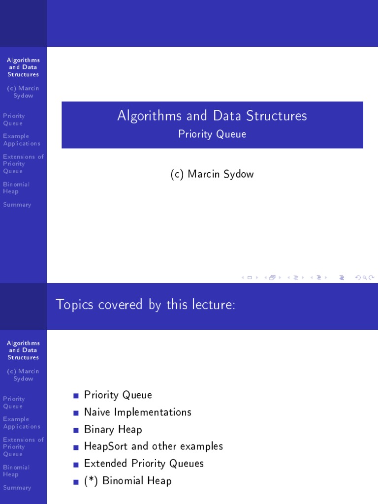 Algorithms And Data Structures Priority Queue Pdf Algorithms And Data Structures Computer 9726