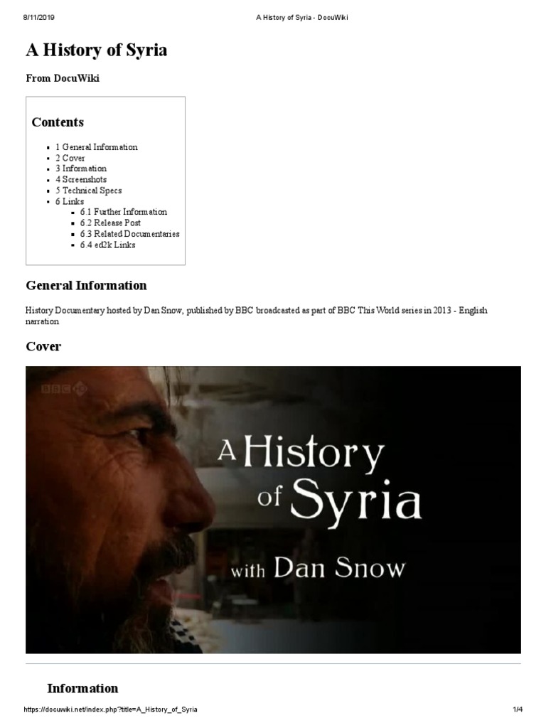 A History of Syria - DocuWiki | PDF | Syria | Bashar Al Assad
