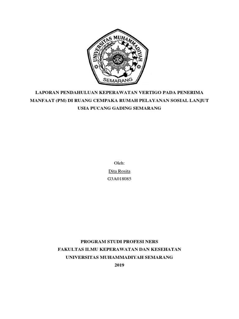 Laporan Pendahuluan Vertigo Keperawatan | PDF | Sains & Matematika