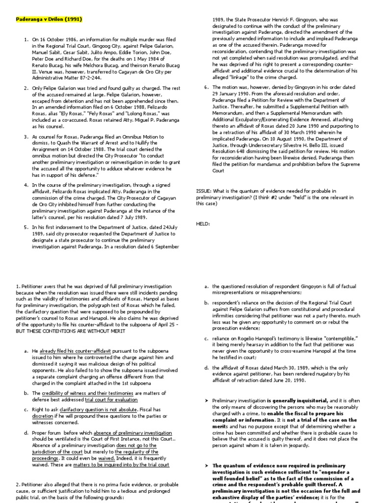 Rule 110 Case Digests | PDF | Witness | Prosecutor