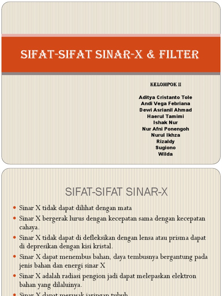 Power Point Sifat-Sifat Sinar X Dan Filter | PDF