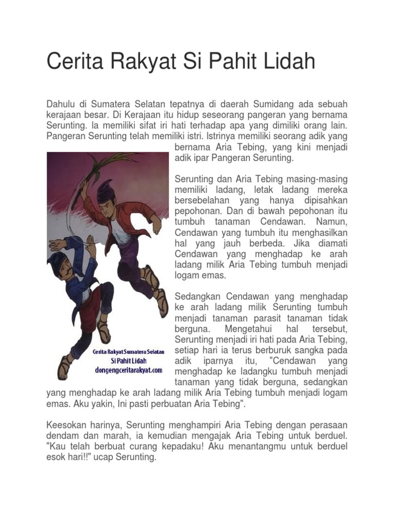 Legenda Si Pahit Lidah dari Sumatera | PDF