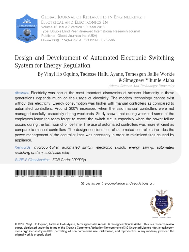 9 Design and Development of Automated Electronic Switch | PDF ...