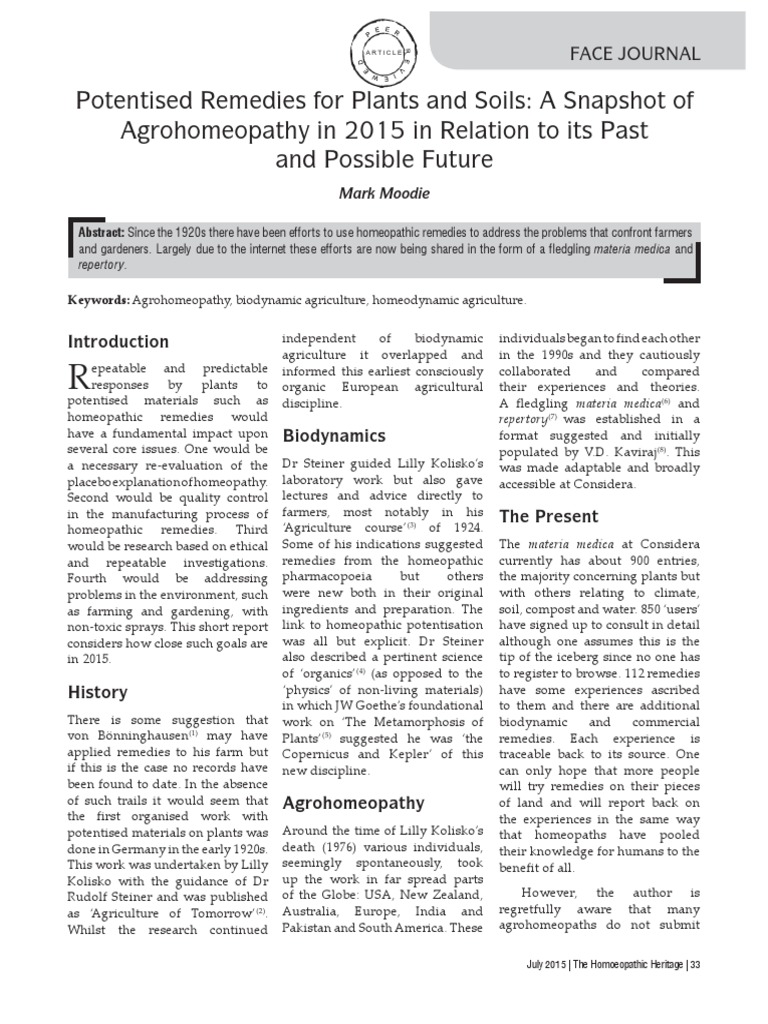 Potentised Remedies For Plants and Soils PDF | PDF | Homeopathy ...