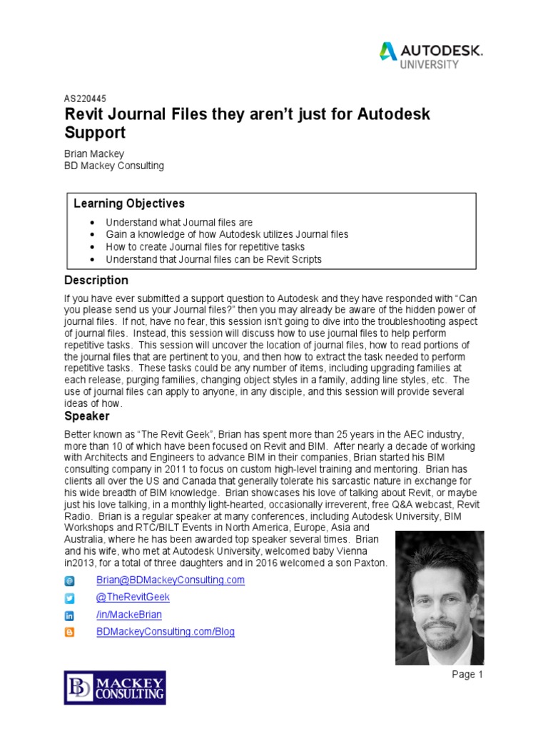 Revit Journal Files They Aren't Just For Autodesk Support | PDF ...