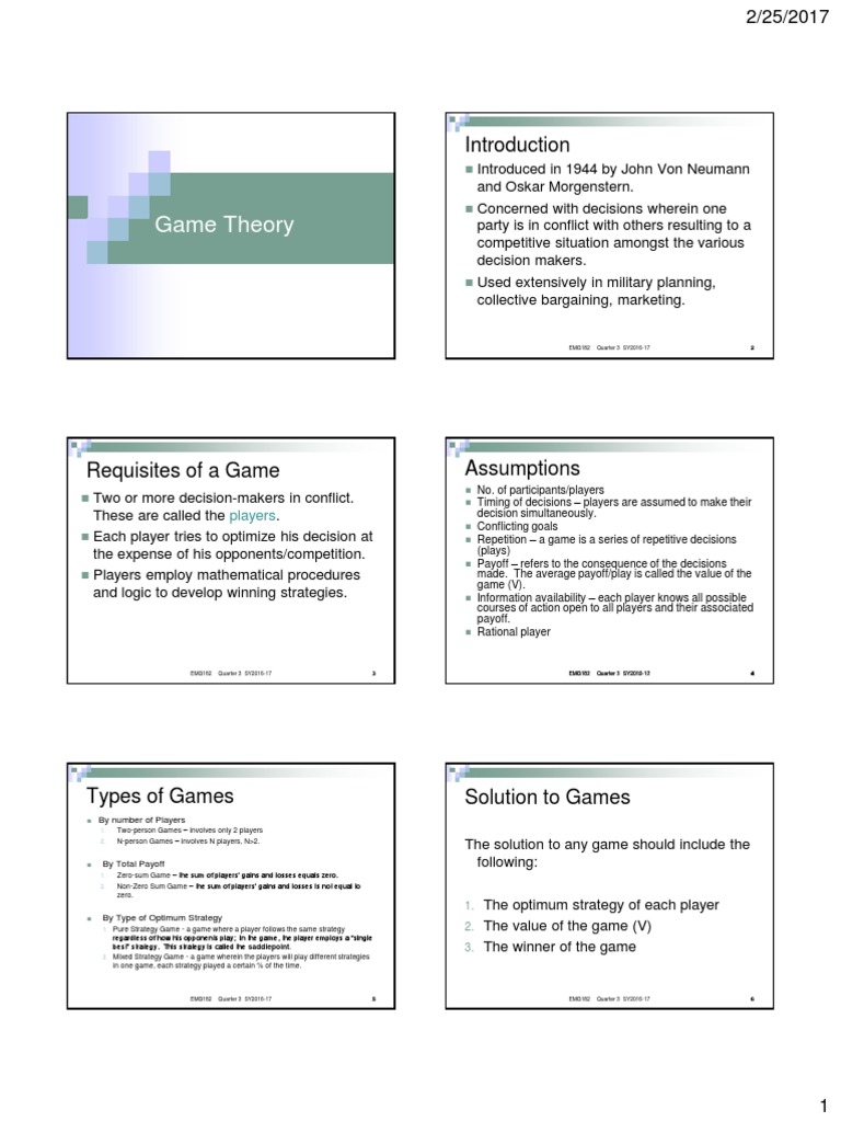 Game Theory | PDF | Game Theory | Mathematical Optimization