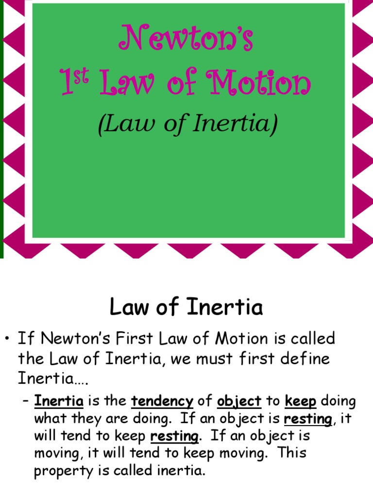 Newton's First Law | PDF | Inertia | Force
