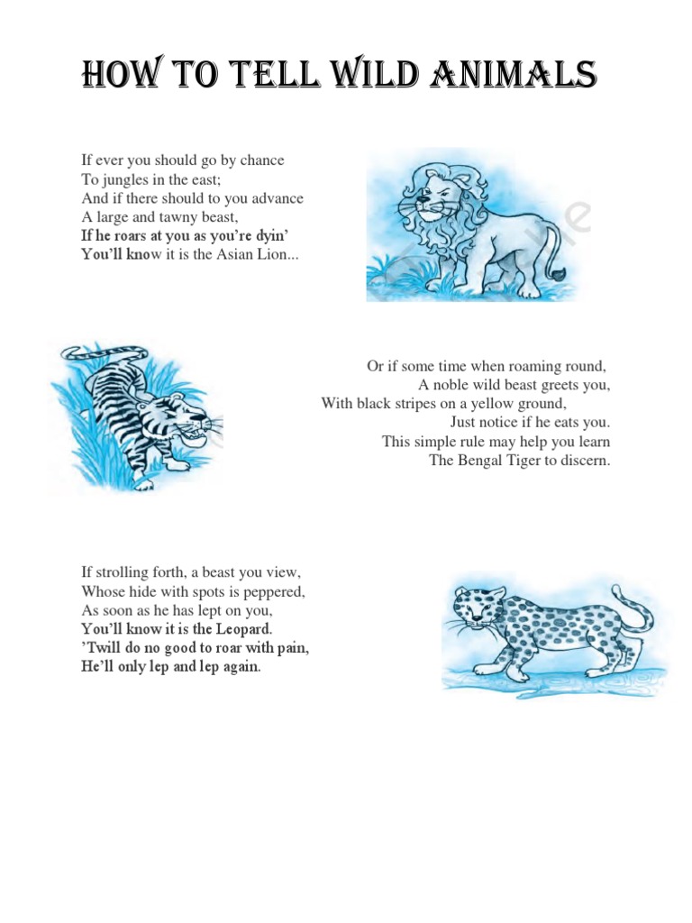 How To Tell Wild Animals IT Practial | PDF
