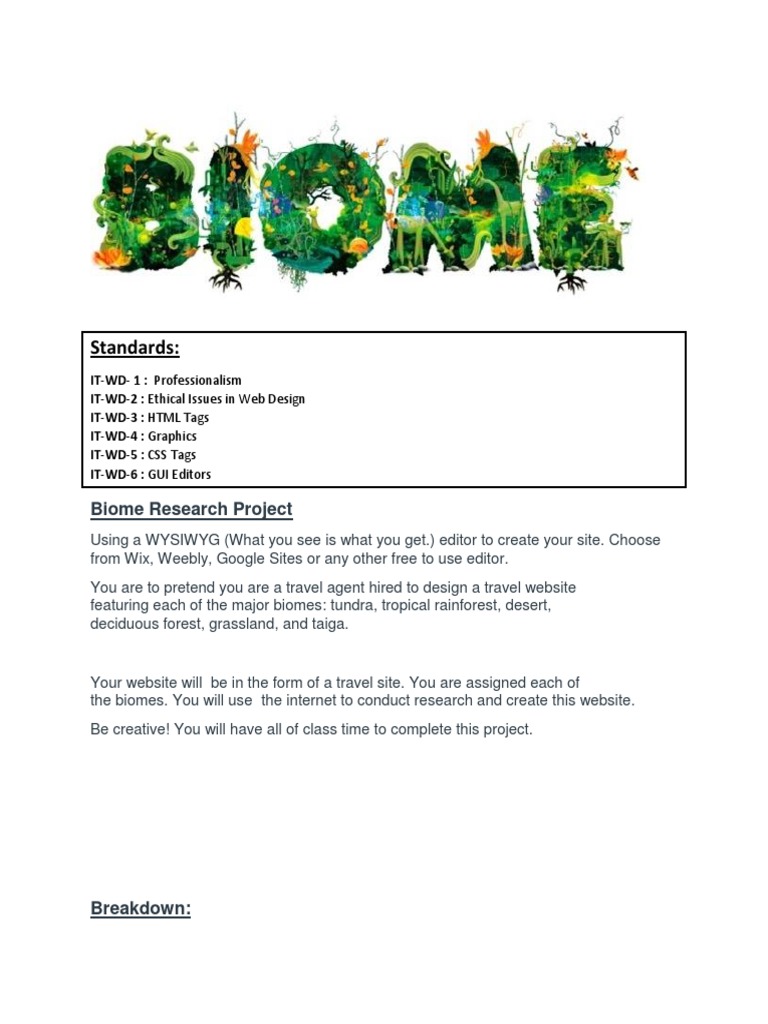 Biome Research Project | PDF | Html Element | Climate
