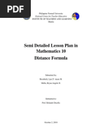 Semi-Detailed Lesson Plan - Distance and Midpoint Formula Grade 10 ...