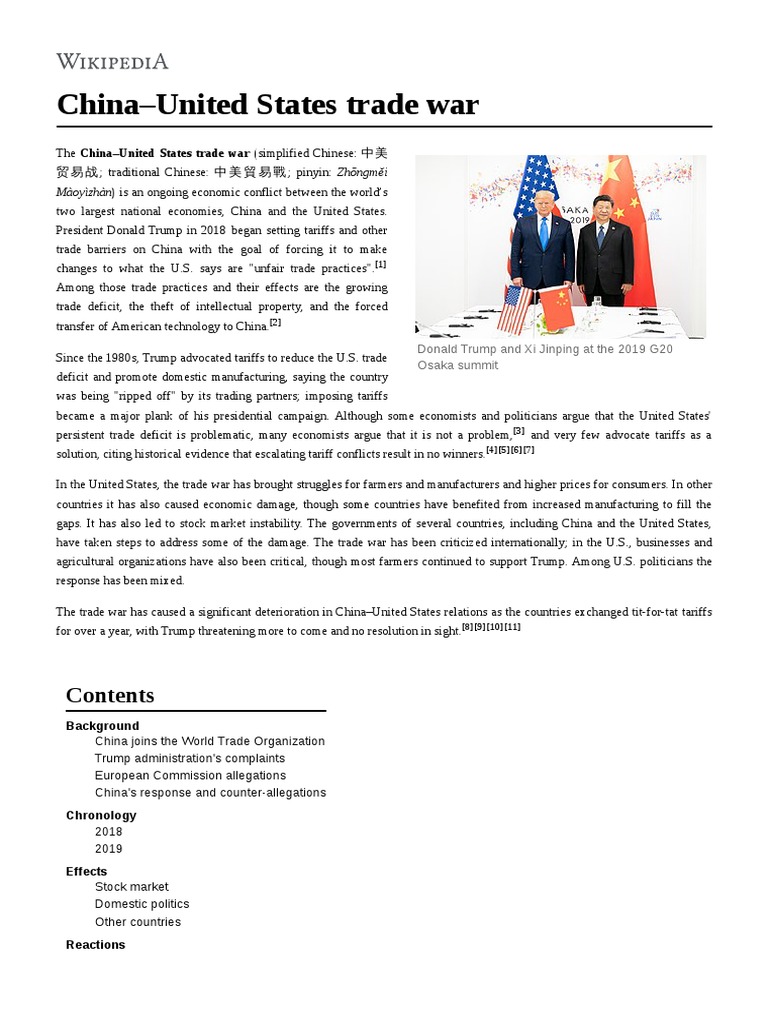 China-United States Trade War | PDF | International Trade | Economies