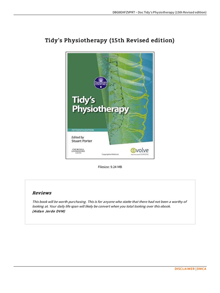The 15th Revised Edition of the Classic Physiotherapy Textbook Tidy's ...