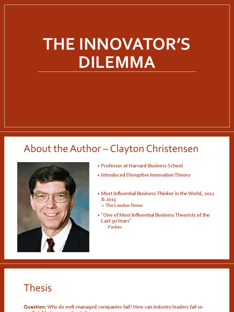 Understanding The Innovator's Dilemma | PDF | Disruptive Innovation ...