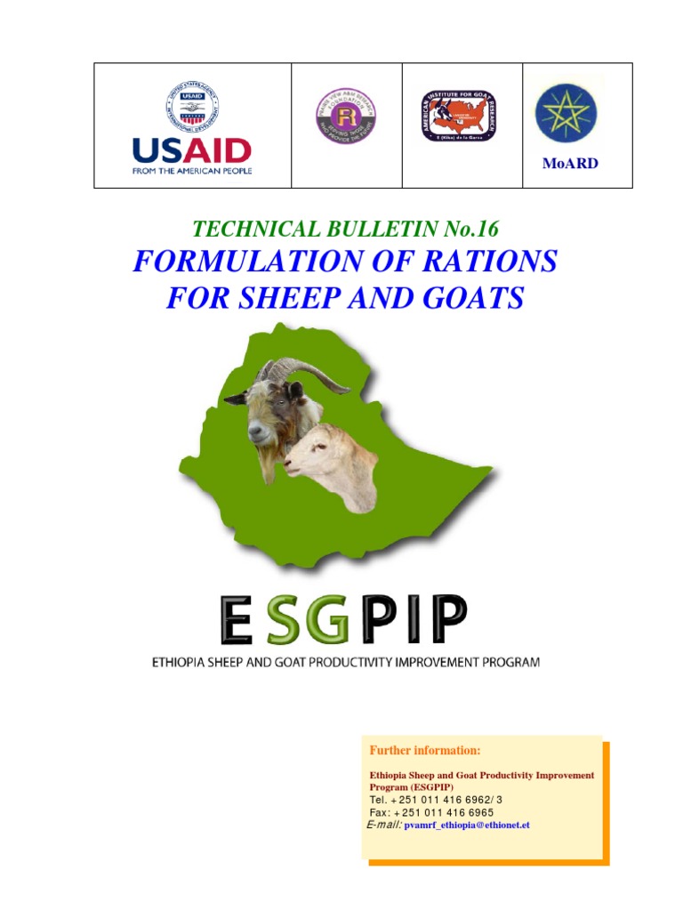 Formulating Rations for Sheep and Goats | PDF | Cottonseed | Nutrients