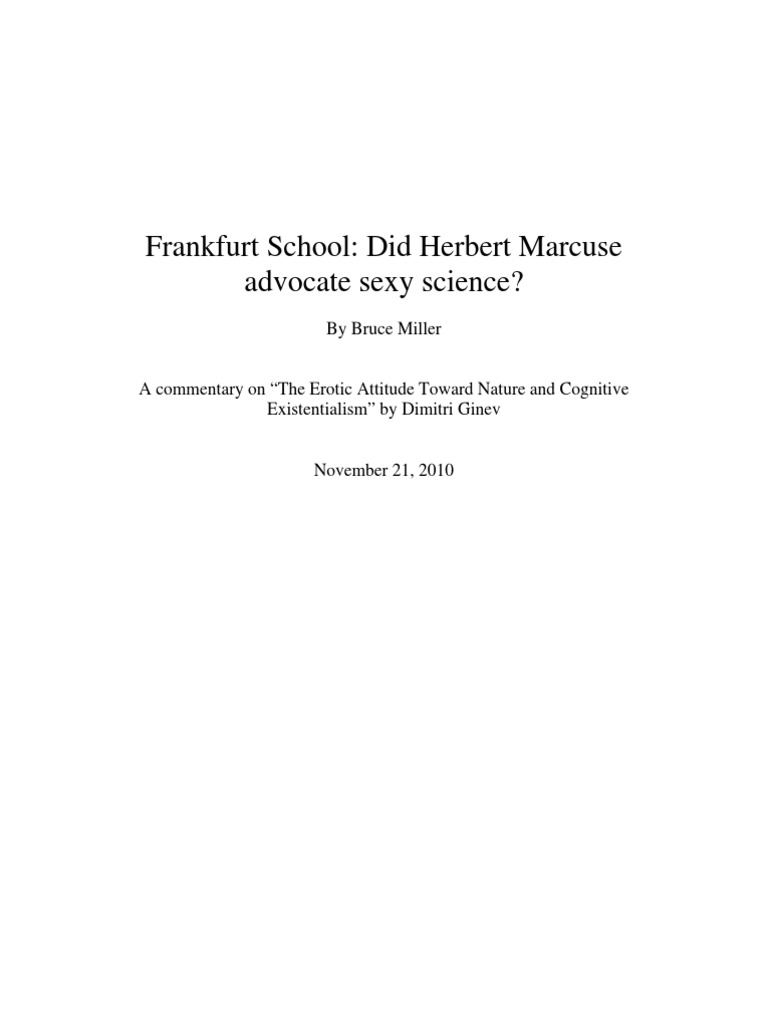 Did Herbert Marcuse Advocate Sexy Science | PDF | Frankfurt School ...